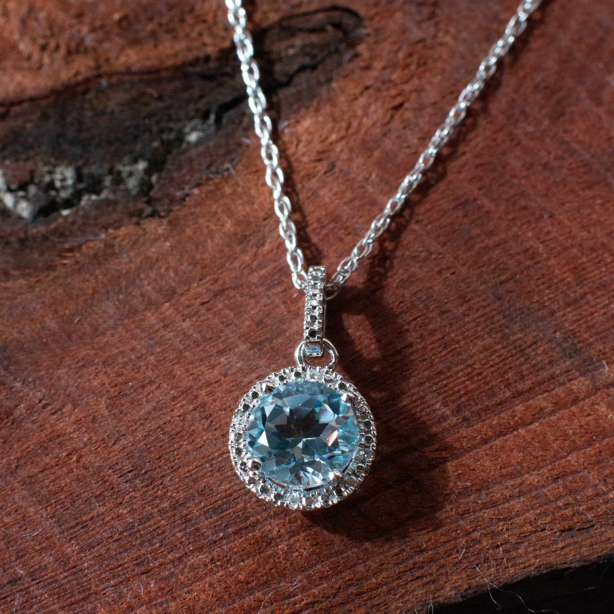 Shine Your Light Blue Topaz and Diamond Necklace Rei of Light Jewelry